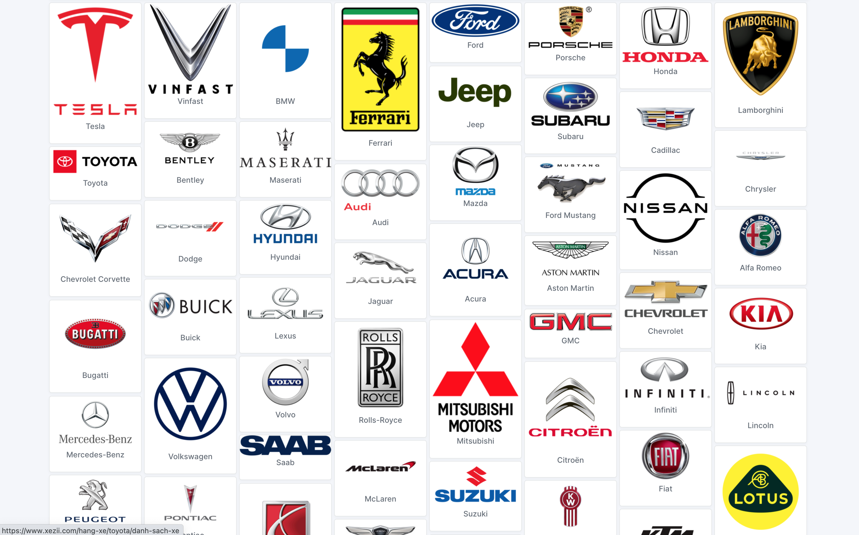 List of Car Brands - Page 1 | XEZii
